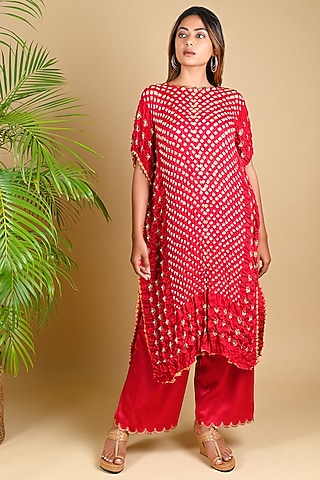 Buy Red Satin Pants for Women Online from India's Luxury Designers 2025