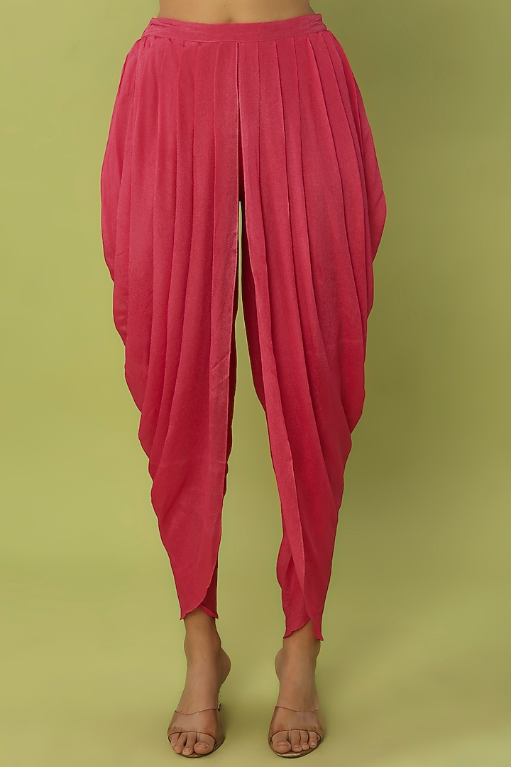 Pink Crepe Dhoti Set Design by Ease at Pernia's Pop Up Shop 2024