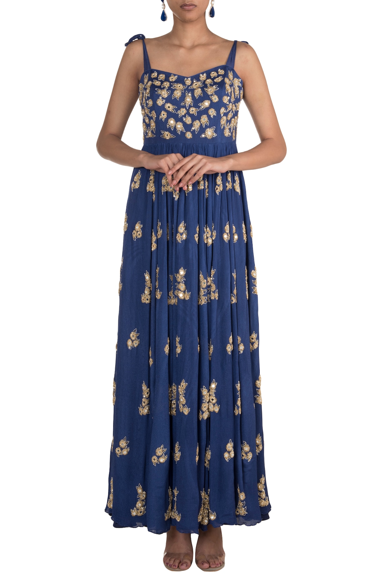 Royal Blue Embroidered Gown Design by Ease at Pernia's Pop Up Shop 2024
