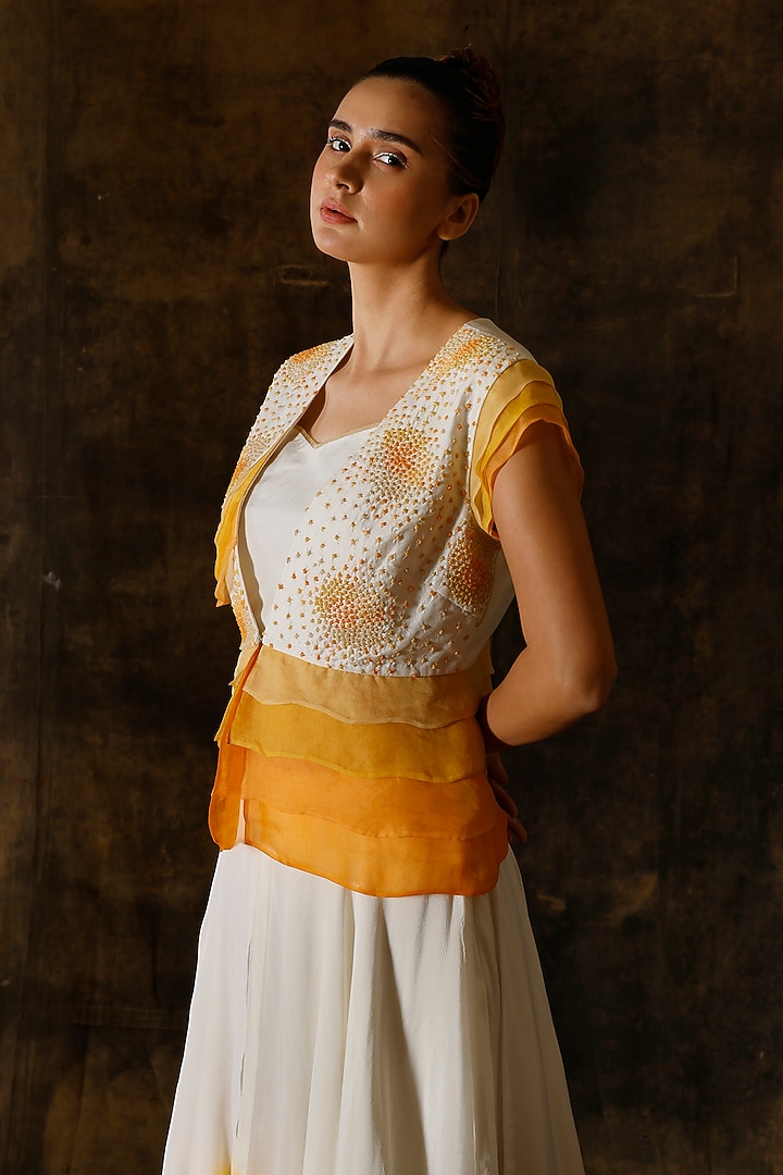 Ivory Embroidered Jacket Set by eclat by Prerika at Pernia's Pop Up Shop 2025