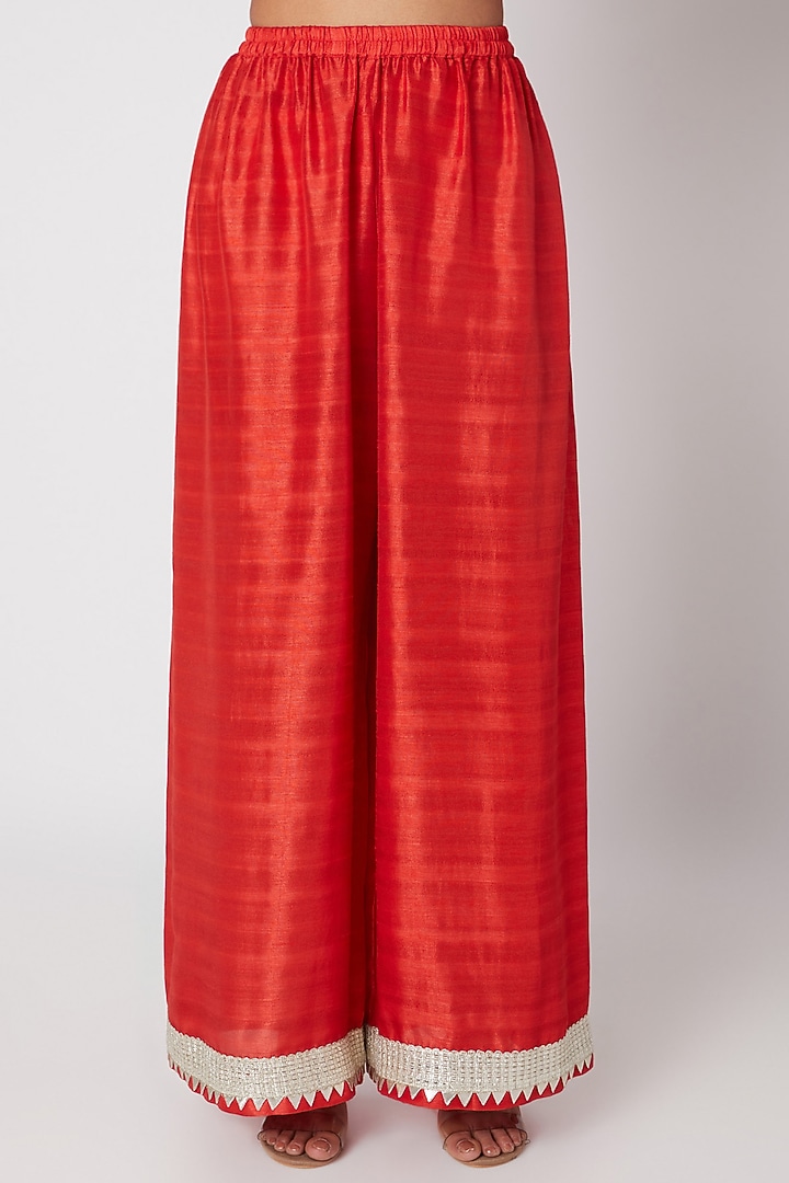 Red Embroidered Kaliwala Kurta Set Design by Ekta Singh at Pernia's Pop ...