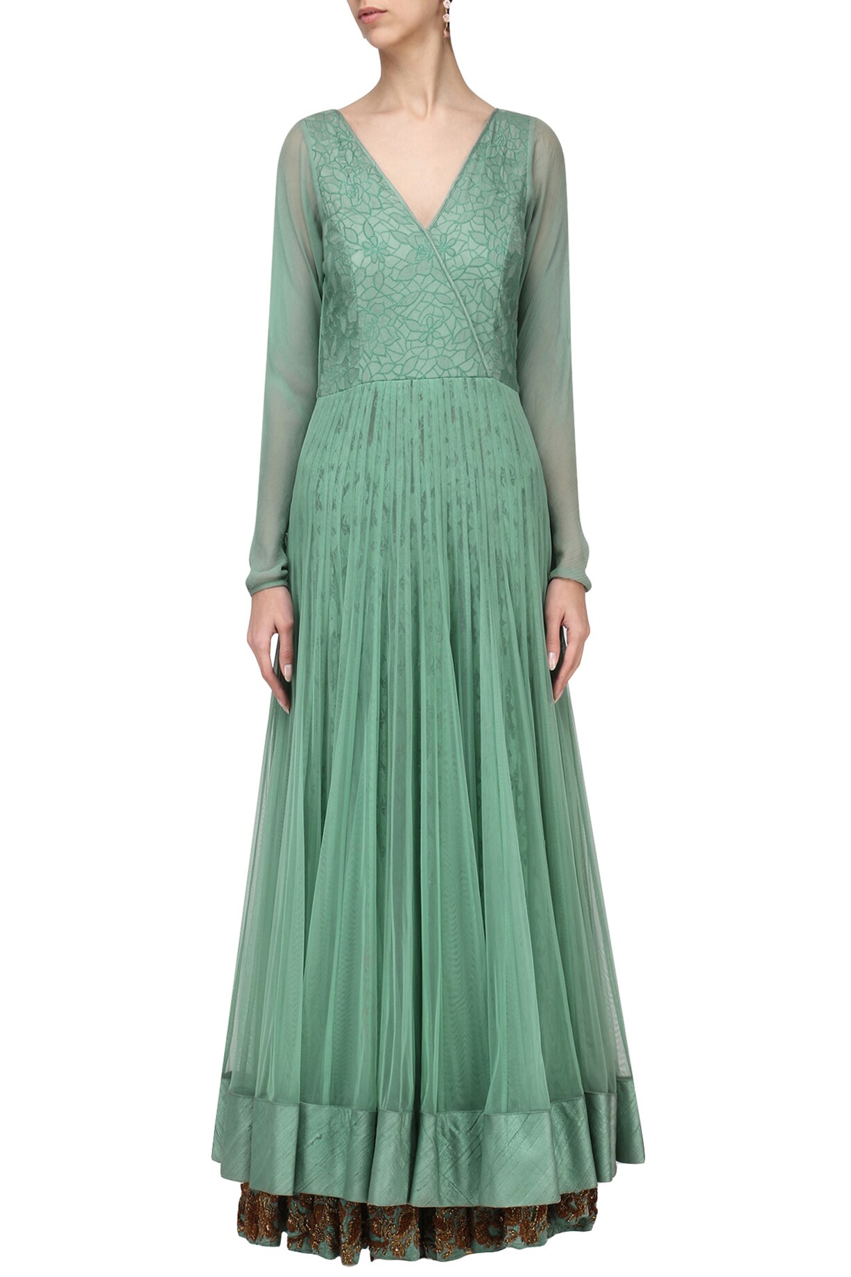 Ash blue embroidered gown available only at Pernia's Pop Up Shop. 2026