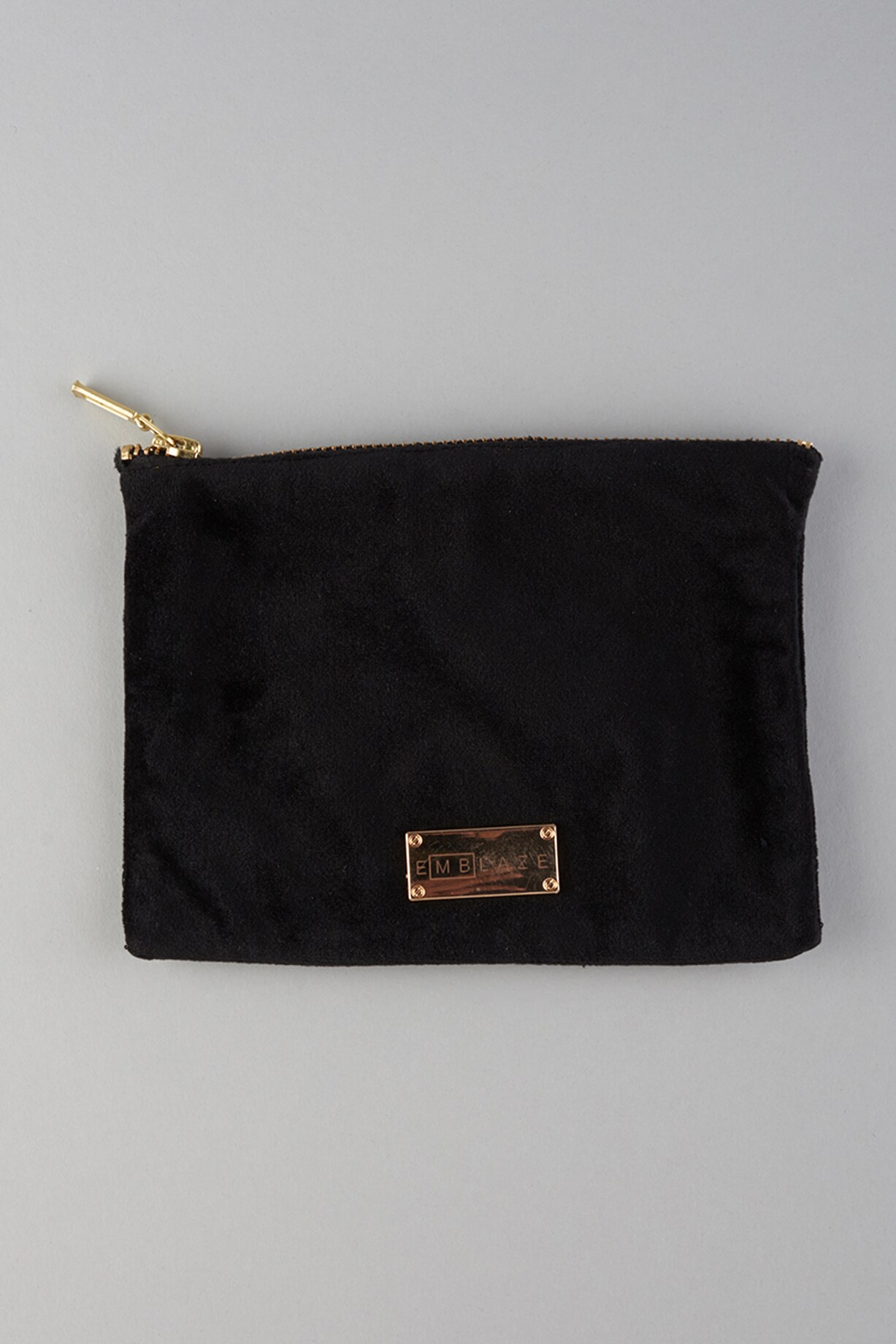Black Embroidered Small Pouch by EMBLAZE at Pernia's Pop Up Shop 2025