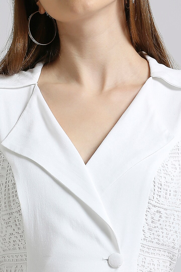 White Lace & Rayon Mini Dress Design by Emblaze at Pernia's Pop Up Shop ...