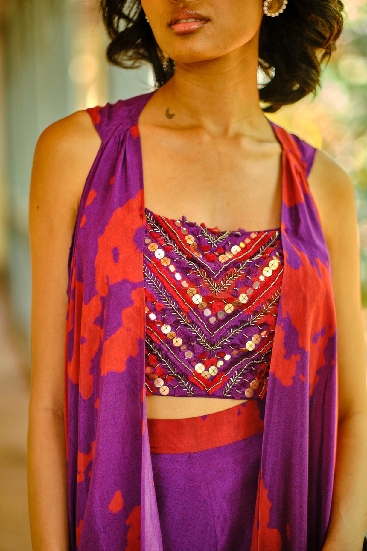 Purple Digital Printed Jacket Set by Enech By Nupur Harwani at Pernia's ...