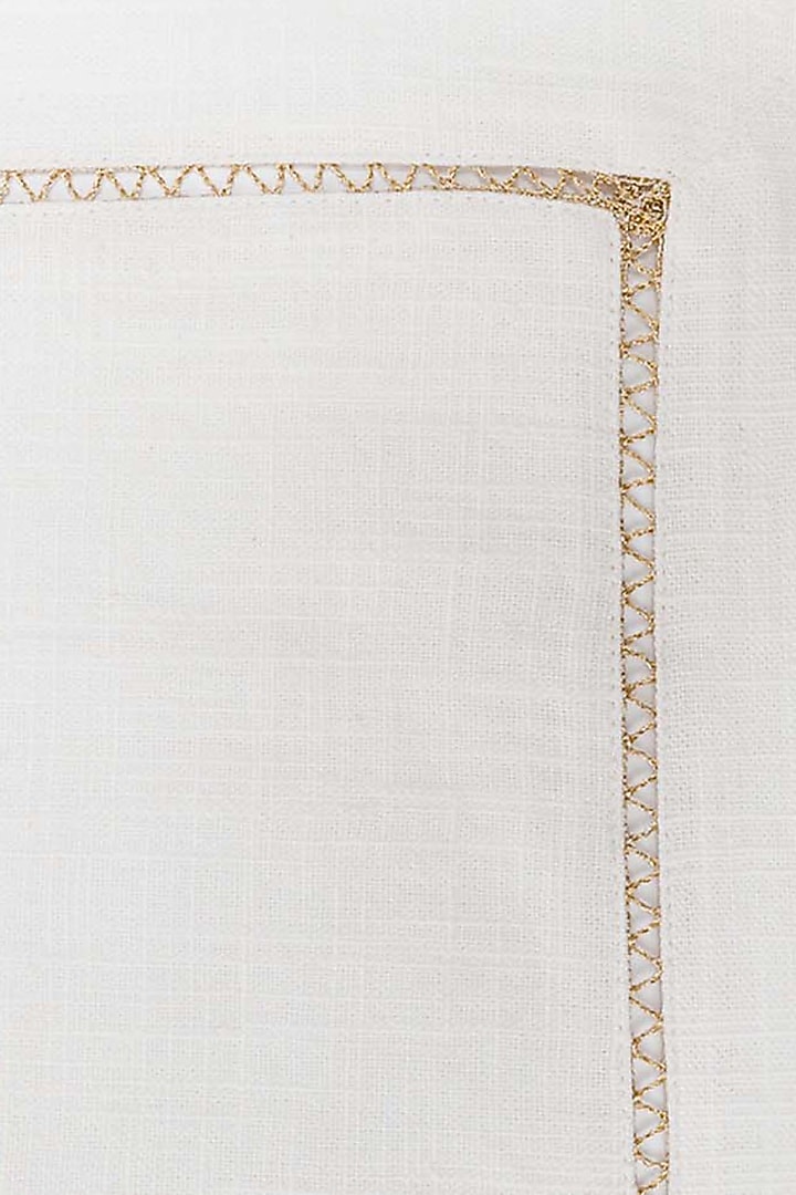 Ivory & Dull Gold Cotton Table Napkin Set by Eris home at Pernia's Pop ...