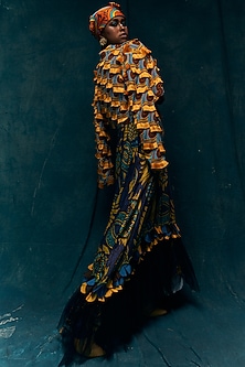 Turquoise Printed Short Jacket Design by Eshaa Amiin at Pernia's Pop Up ...