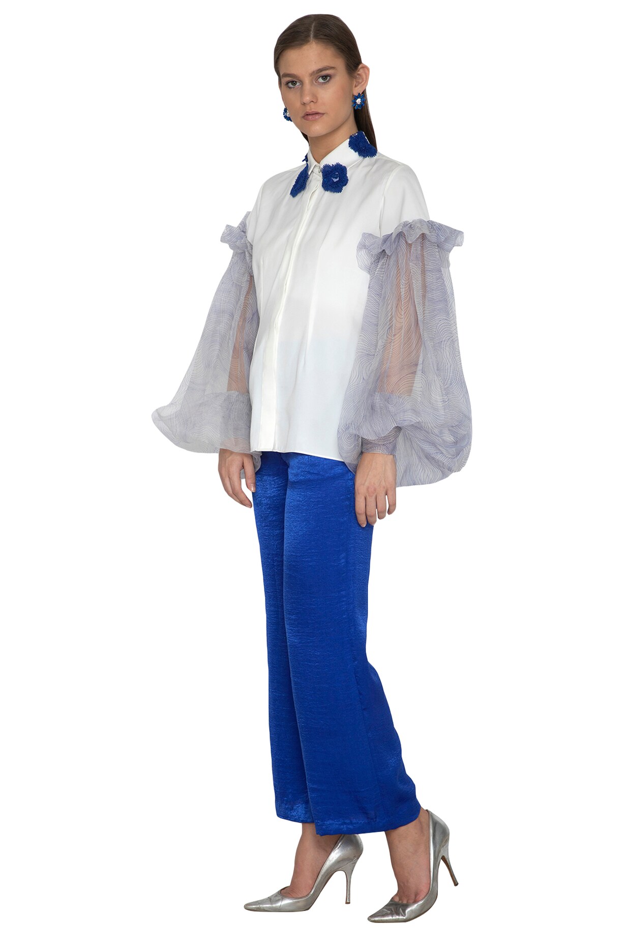 White Embroidered Shirt With Trouser Pants by Eshaani Jayaswal at ...
