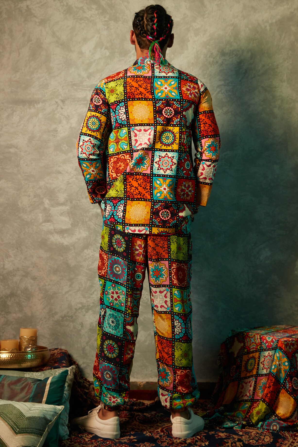 Multi-Colored Modal Satin Joggers by Esha L Amin Men at Pernia's Pop Up ...