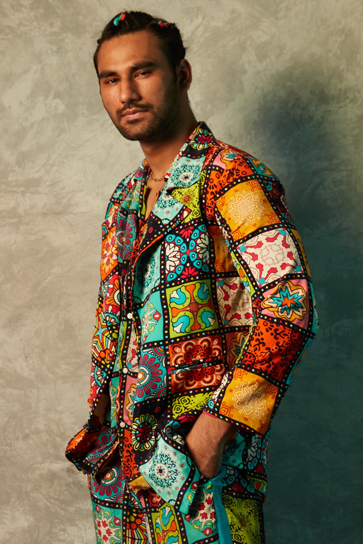 Multi-Colored Modal Satin Joggers by Esha L Amin Men at Pernia's Pop Up ...