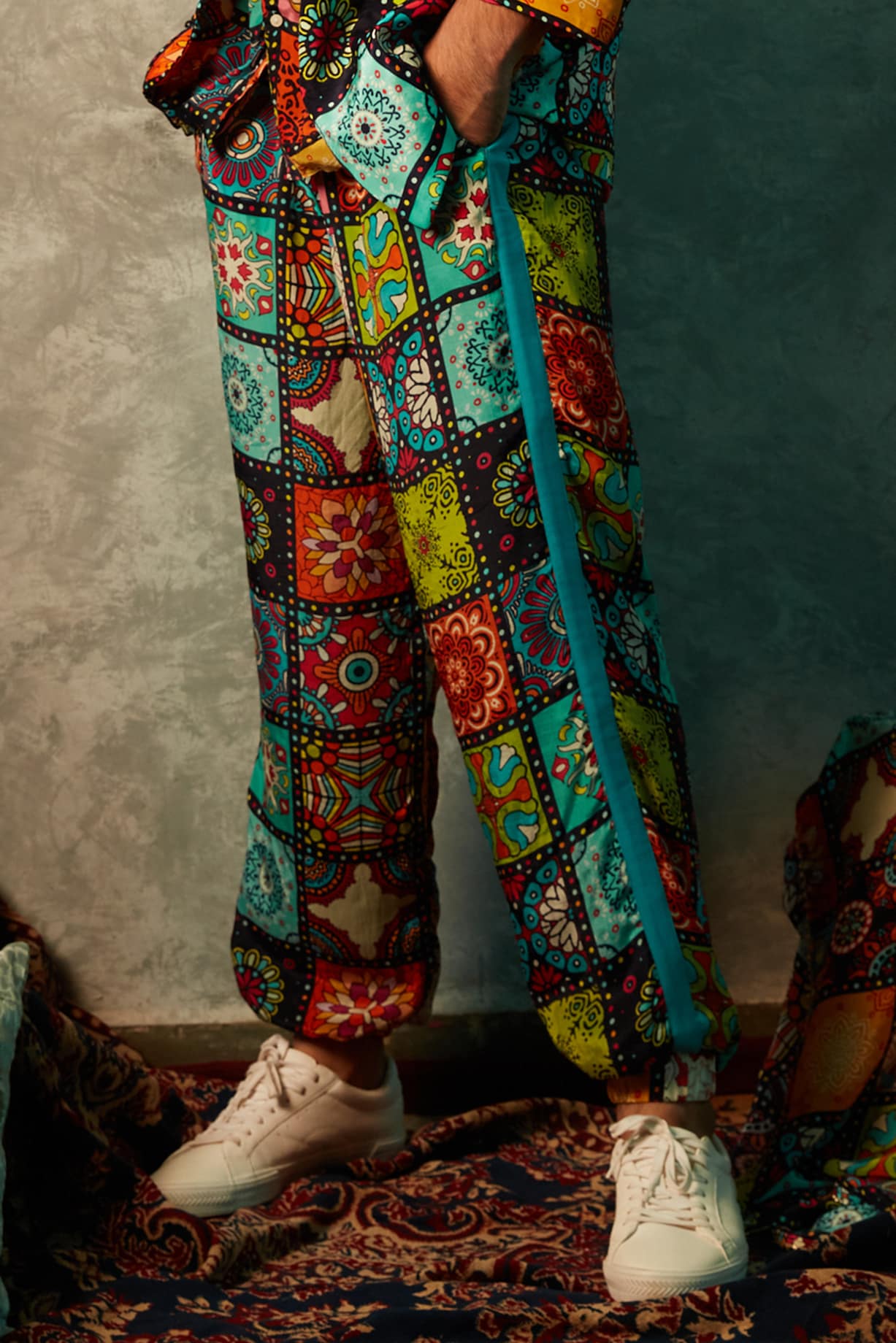 Multi-Colored Modal Satin Joggers by Esha L Amin Men at Pernia's Pop Up ...