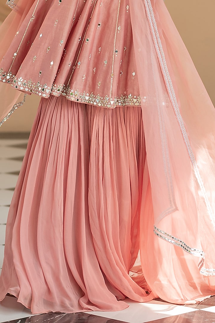 Onion Pink Chanderi Embellished Sharara Set by Esha Koul at Pernia's ...