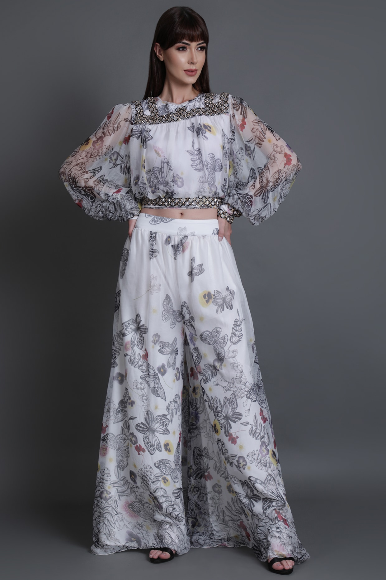 White Printed Co-Ord Set by Estera at Pernia's Pop Up Shop 2025