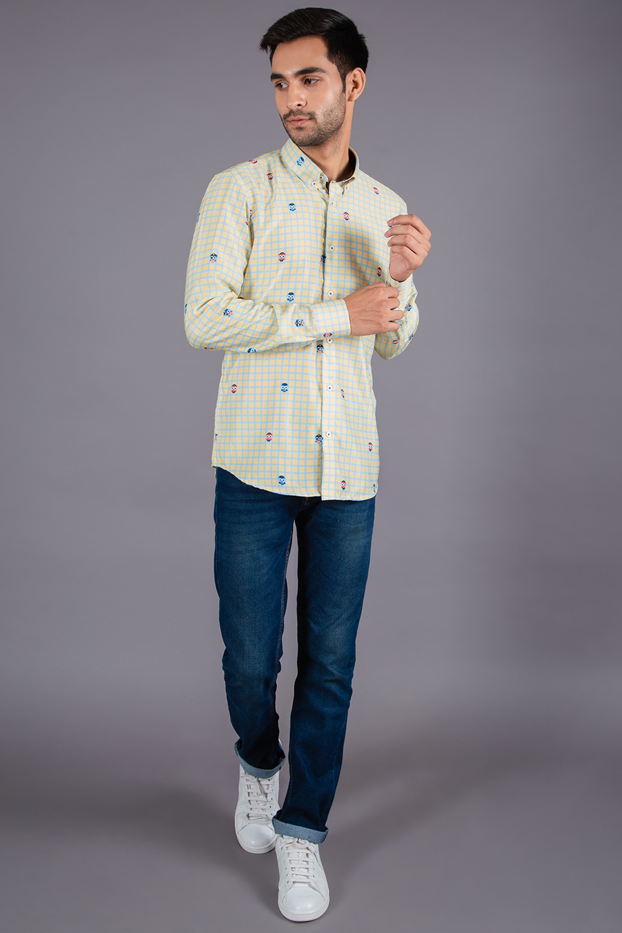 Yellow Checkered Shirt by Eleven Brothers at Pernia's Pop Up Shop 2025