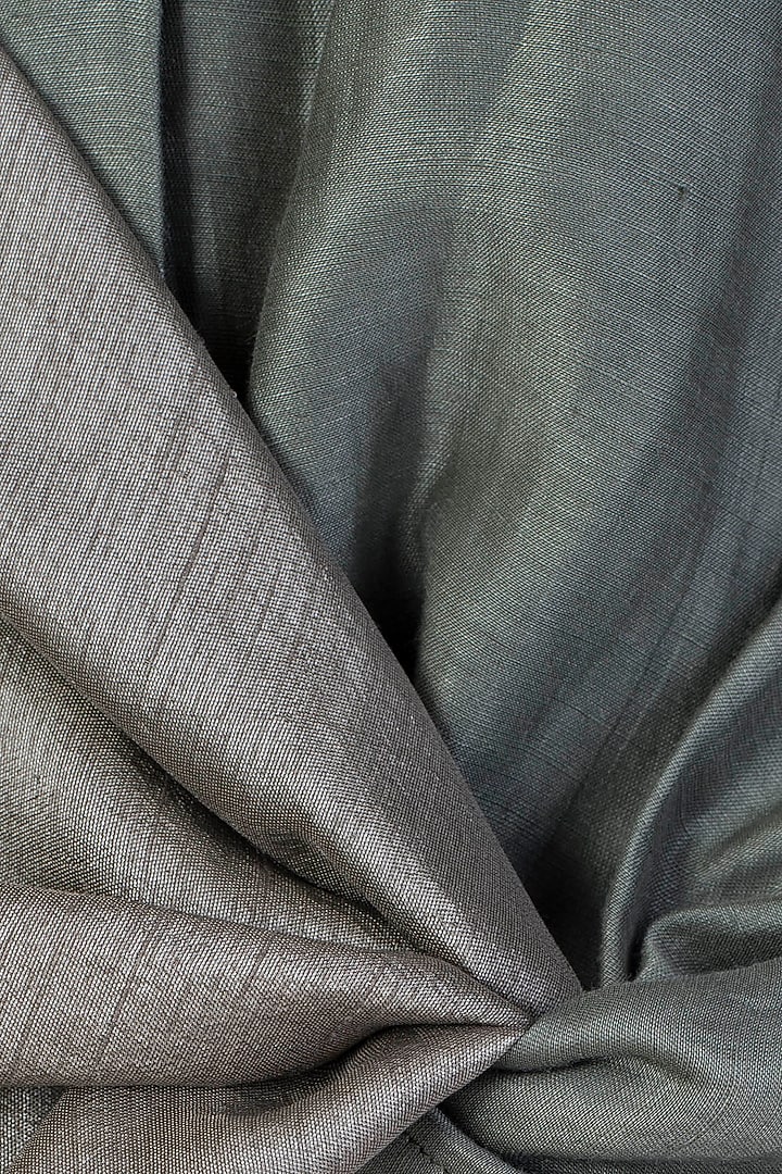 Army green drape knot shirt available only at Pernia's Pop Up Shop. 2024