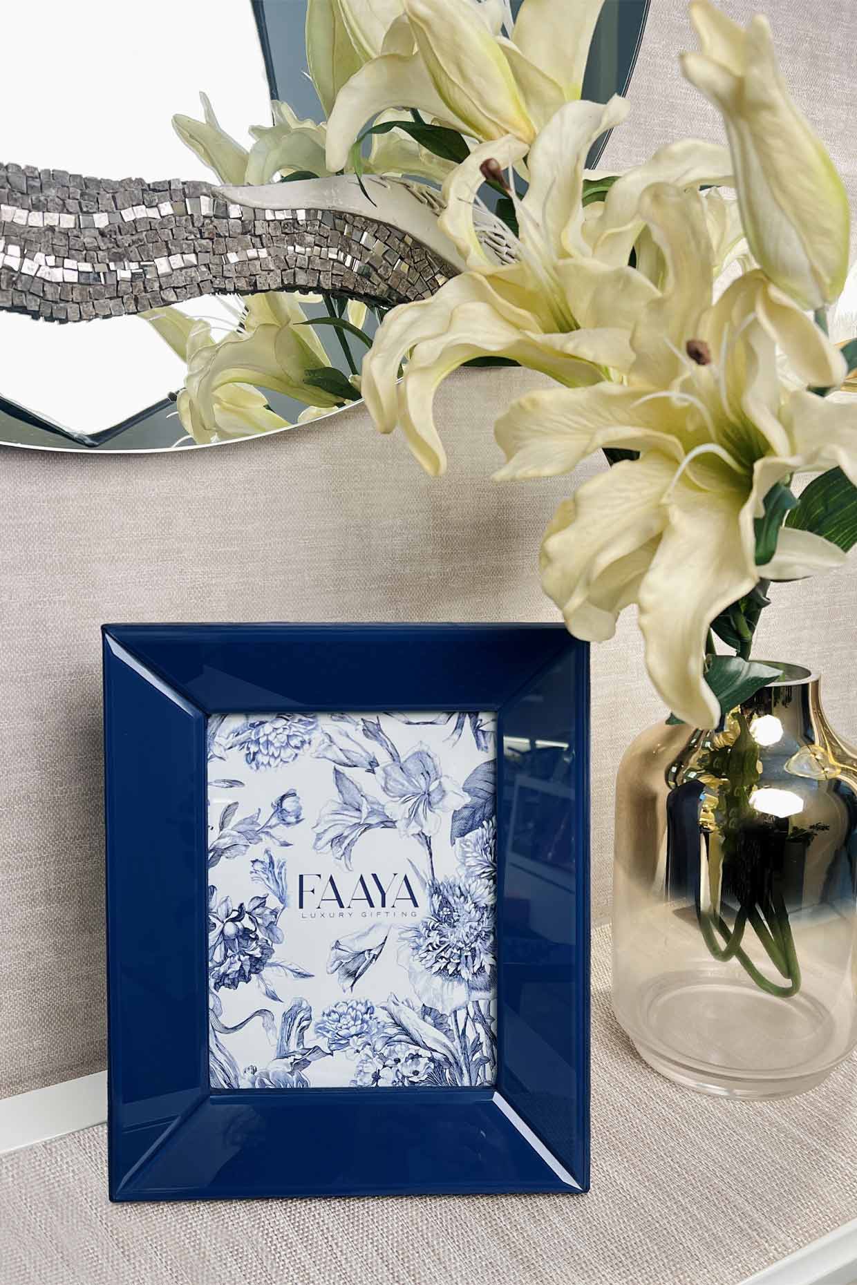 Blue Glass Amadeus Photo Frame by Faaya Gifting at Pernia's Pop Up Shop ...