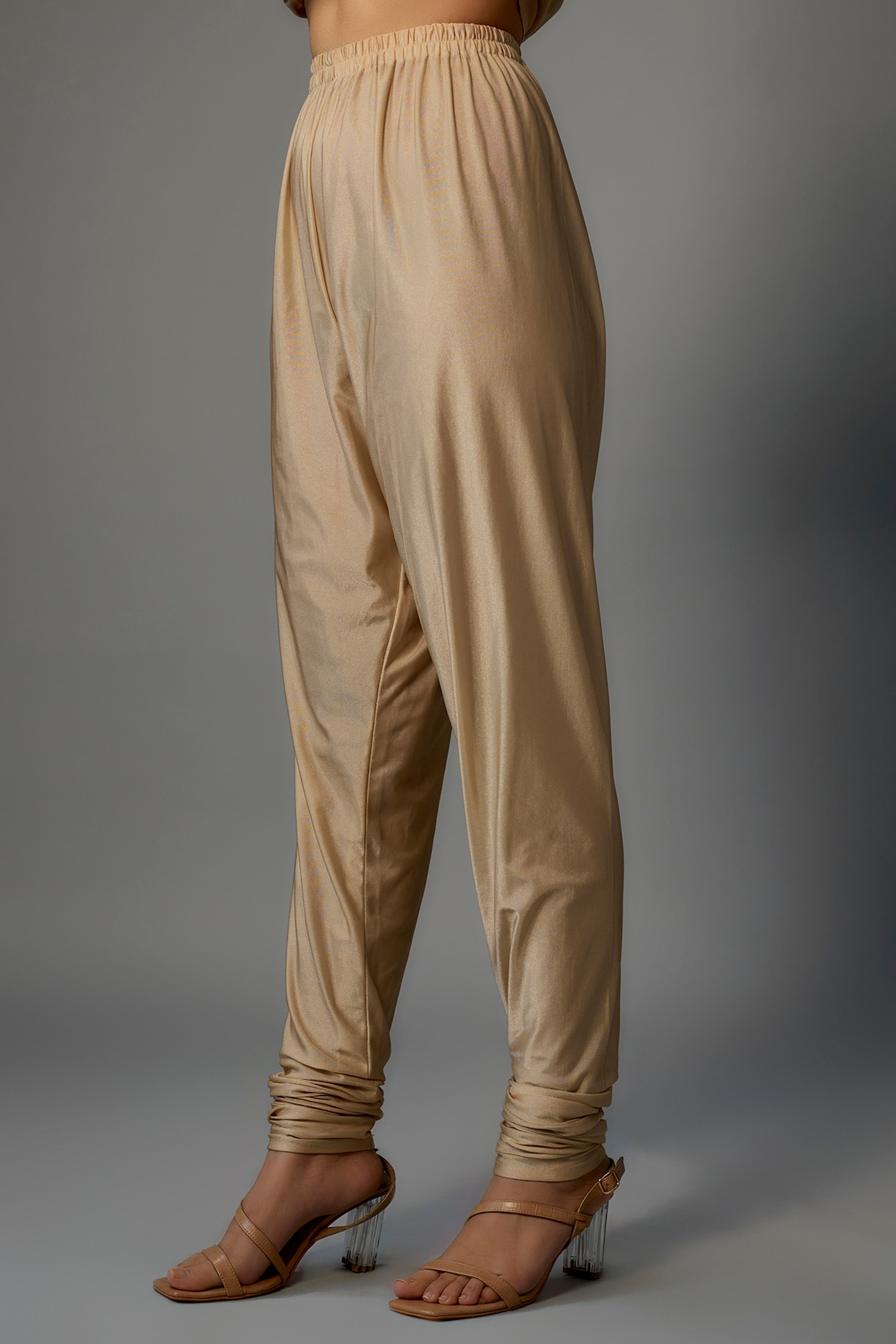 Champagne Gold Russian Silk Embroidered Anarkali Set by FATIZ at Pernia ...