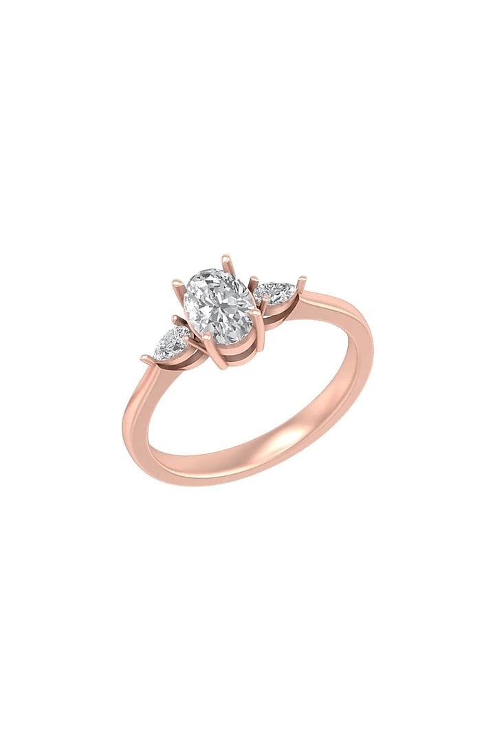 14Kt Rose Gold Ring With Evora Lab Grown Diamonds Design by Fiona ...