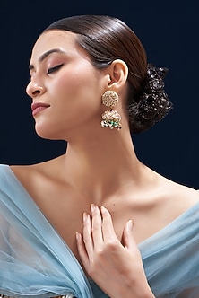 Zari & Dabka Hand Embroidered Dangler Earrings by Fooljhadi at Pernia's ...