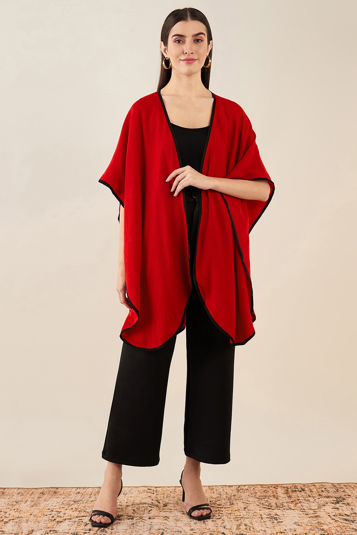 Red Cashmere Cape by First Resort by Ramola Bachchan at Pernia's Pop Up ...