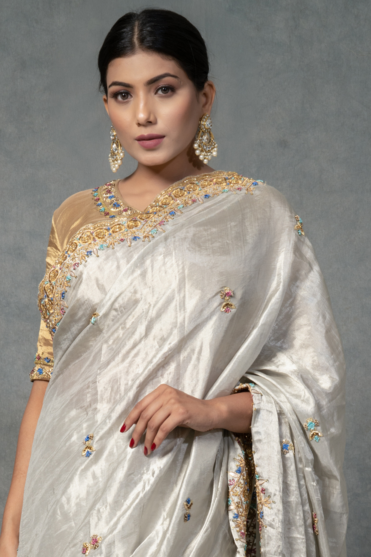 Hand embroidery saree store