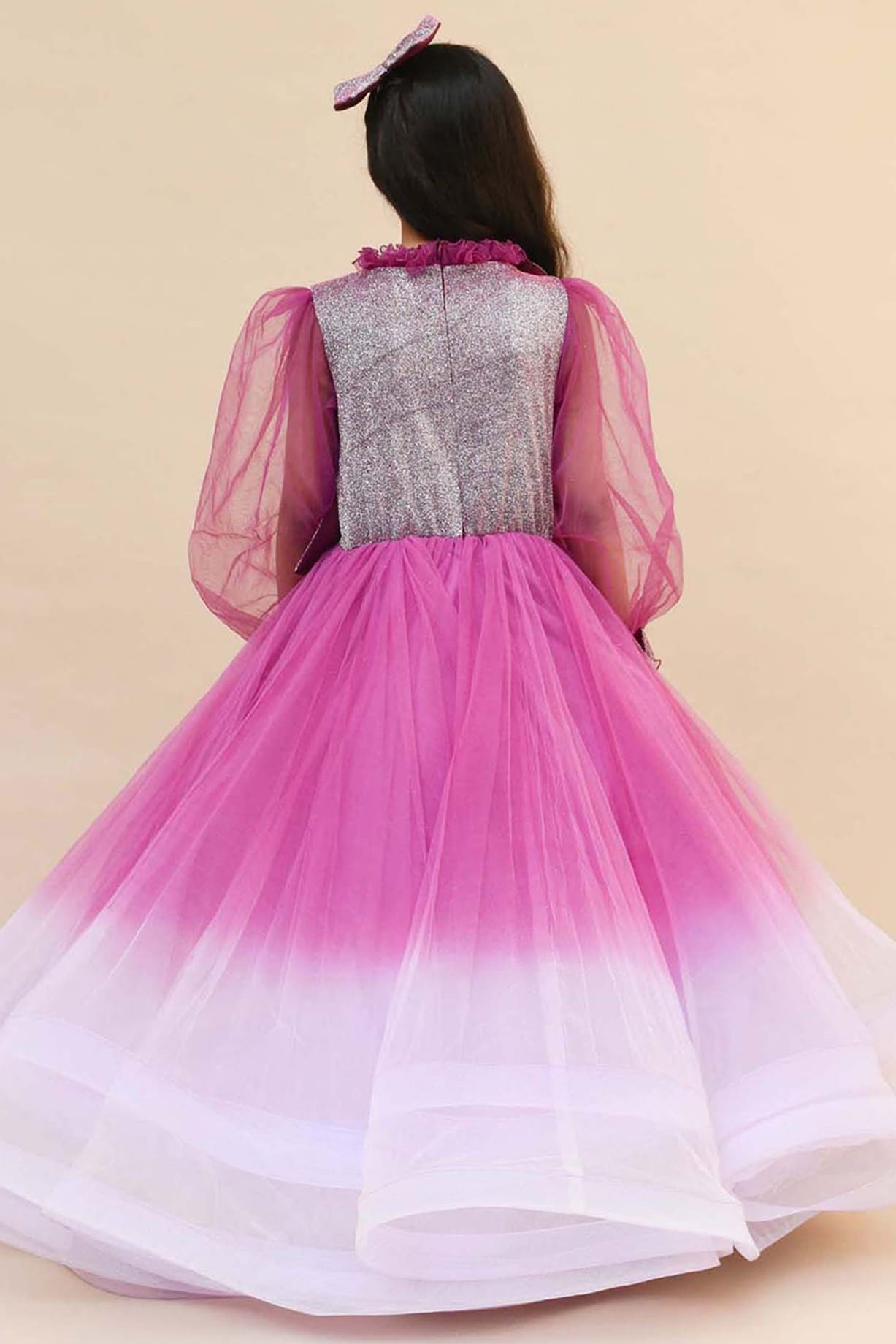 Purple Shaded Net Gown For Girls by Fayon Kids at Pernia's Pop Up Shop 2025