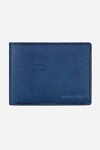 Prussian Blue Leather Wallet by GARRTEN at Pernia's Pop Up Shop 2026