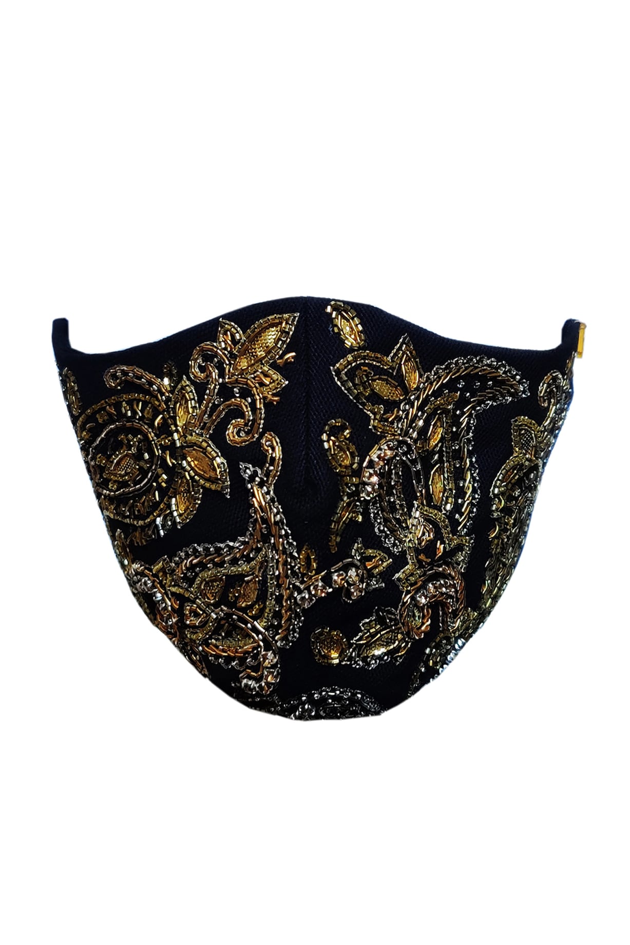 Black & Gold Embellished Mask Design by Gaya at Pernia's Pop Up Shop 2024
