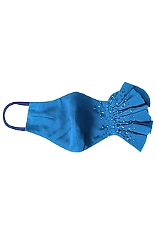Cobalt Blue Embellished Ruffled Mask by Gaya at Pernia's Pop Up Shop 2026