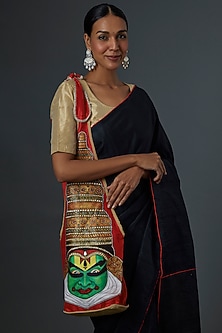 Red Hand Painted Jhola Bag Design by Label GehnaSamah at Pernia's Pop ...