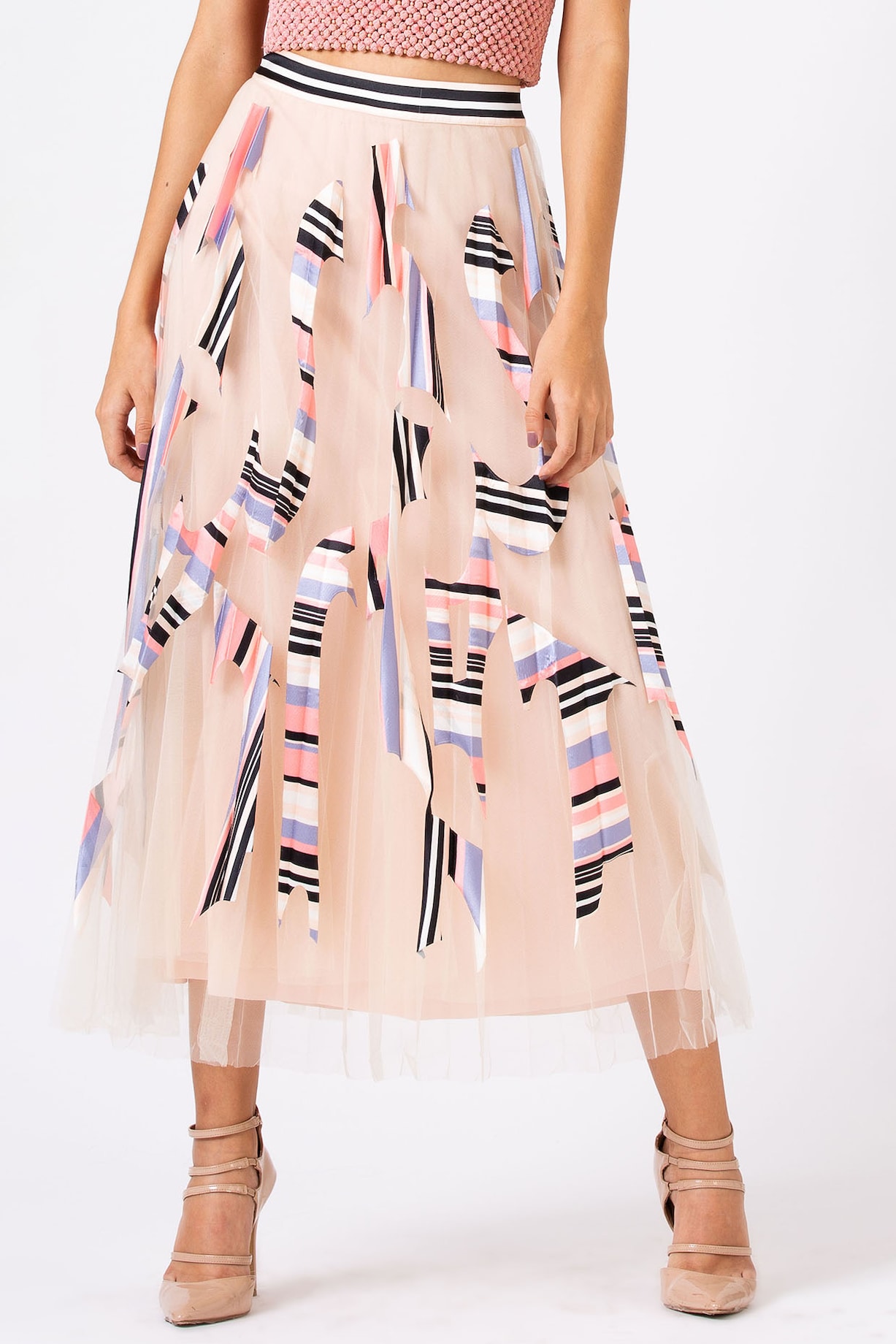 Beige Prom Skirt Design by Geisha Designs at Pernia's Pop Up Shop 2024