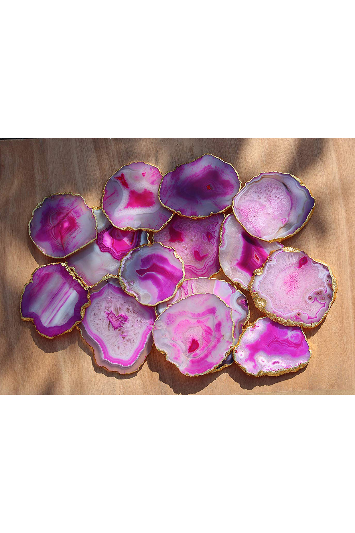 Pink agate coasters store