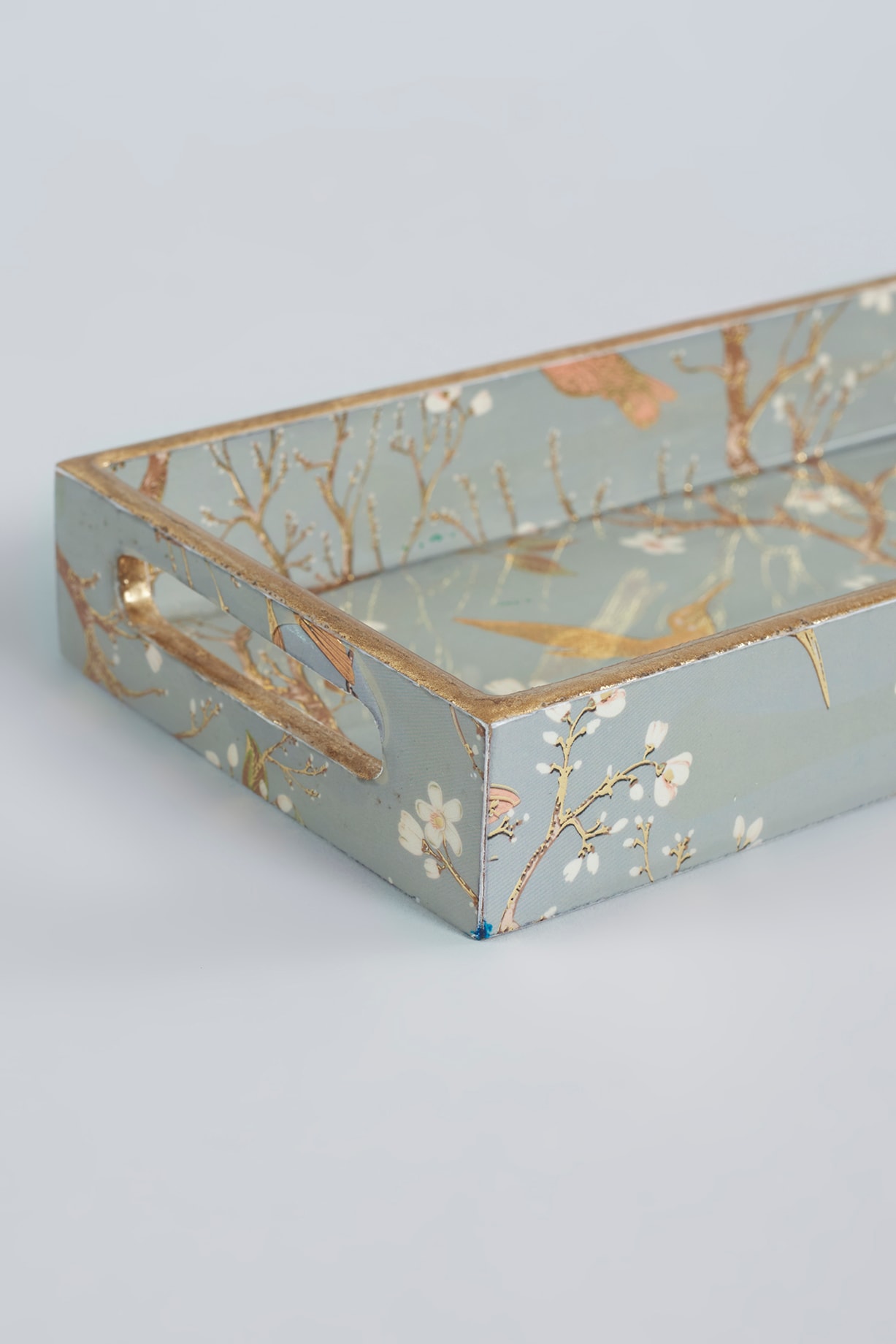 Grey MDF Wood & Polyresin Trays (Set of 3) Design by Gifted at Pernia's ...