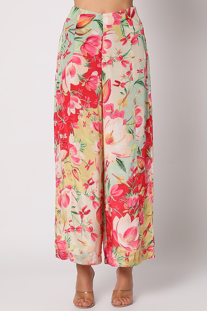 Multi Colored Printed & Embellished Pant Set by GOPI VAID at Pernia's ...