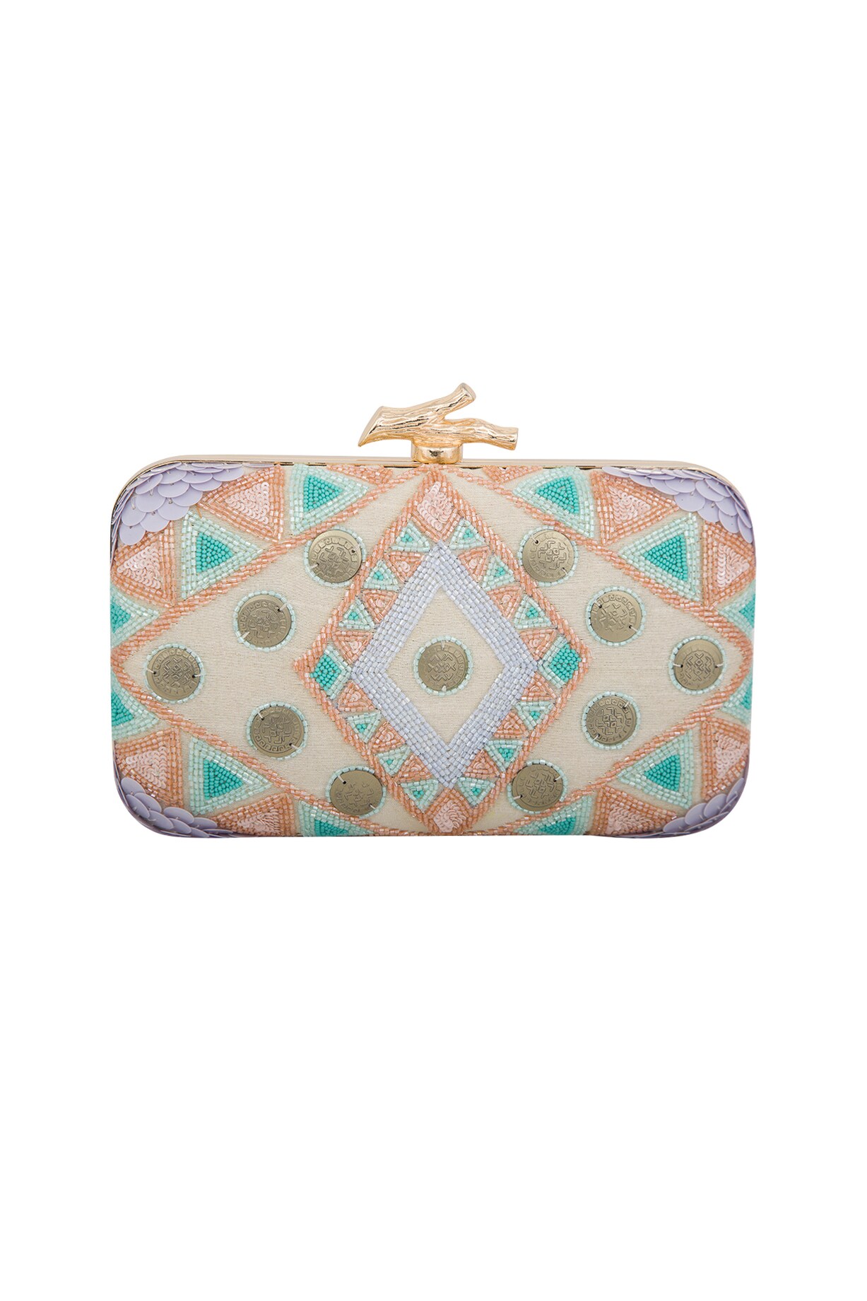 Multi Colored Embroidered Clutch by Durvi at Pernia's Pop Up Shop 2025