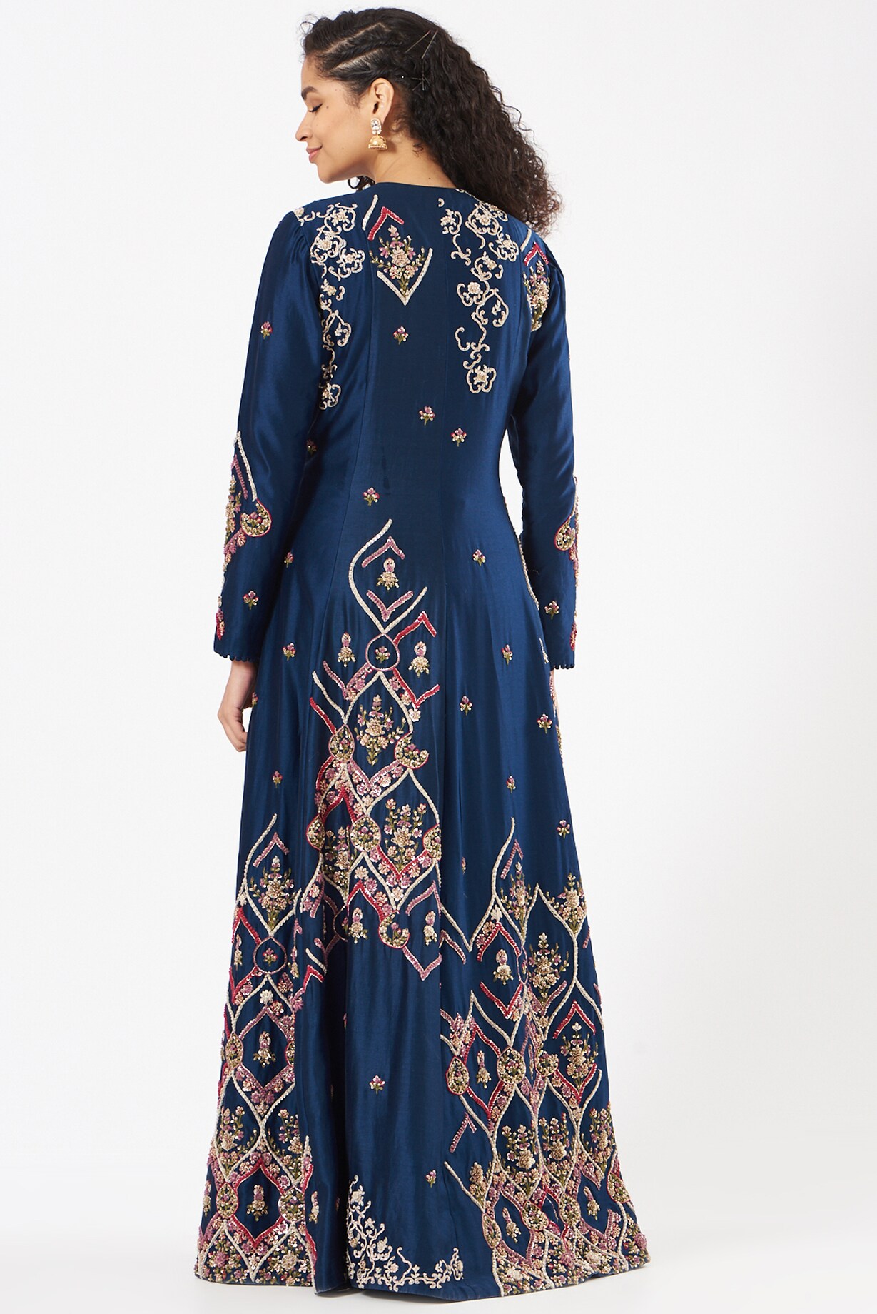 Cobalt Blue Embroidered Long Jacket Design by Garo at Pernia's Pop Up ...