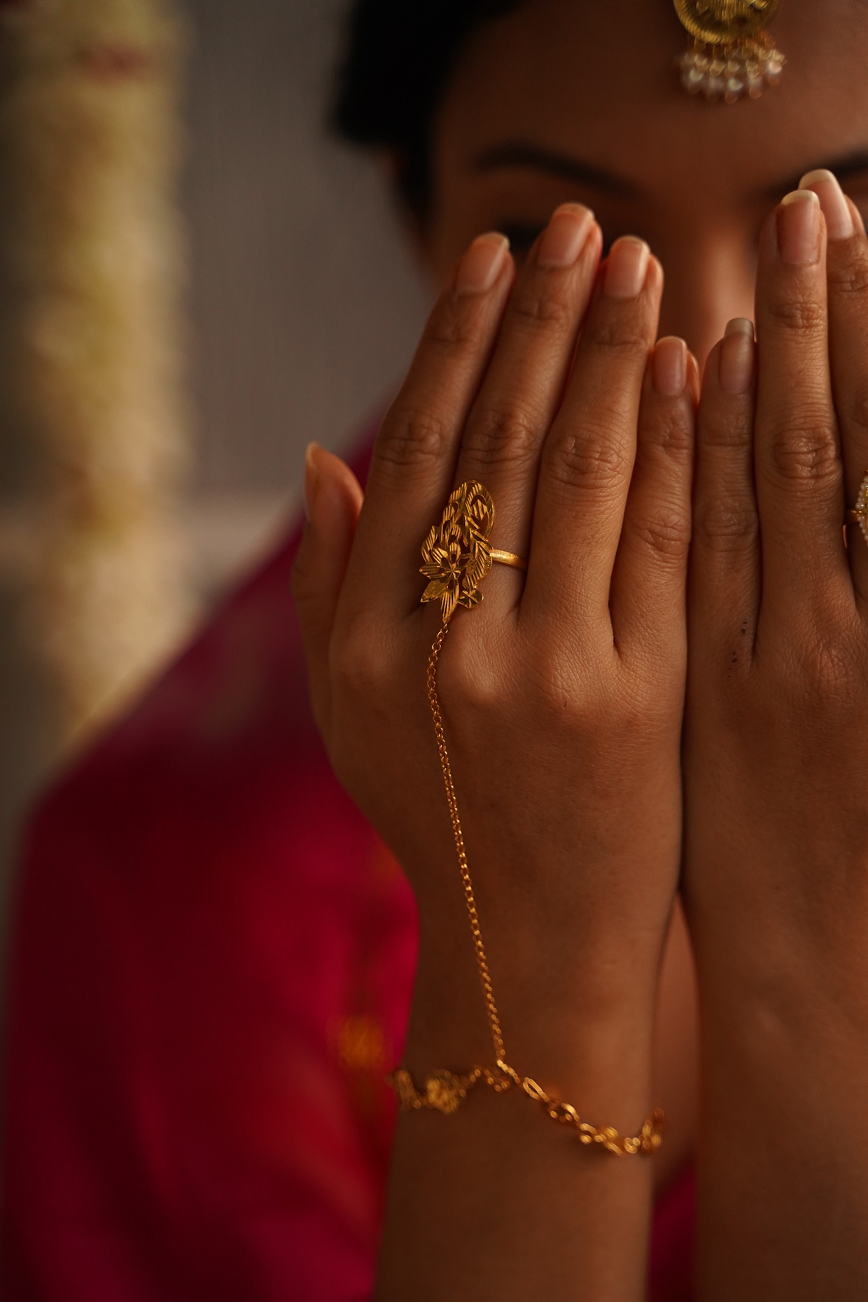 Gold Finish Hathphool In Sterling Silver by Gulaal Jewels at Pernia's ...