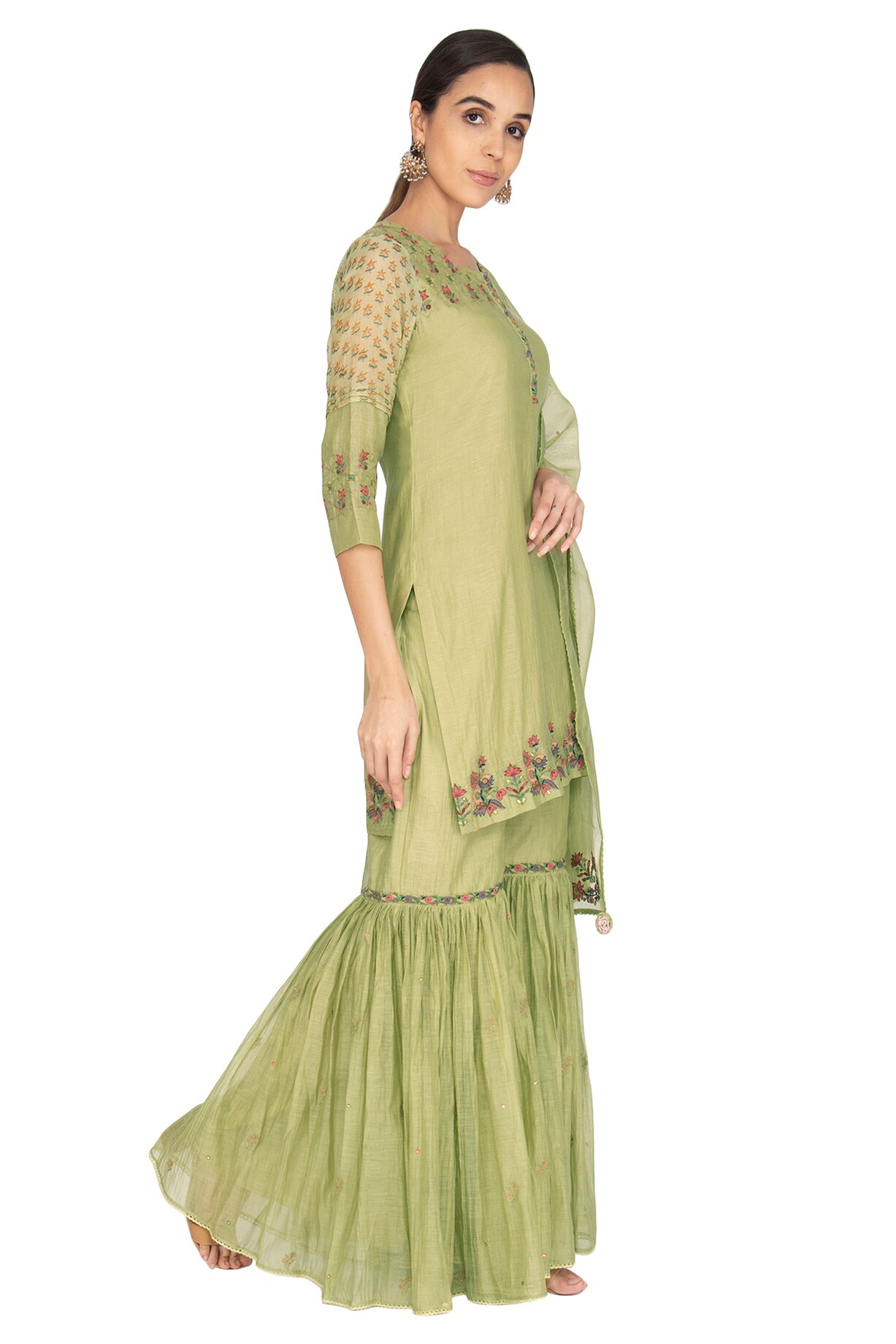 Wilde Lime Green Embroidered Gharara Set by Gazal Mishra at Pernia's ...
