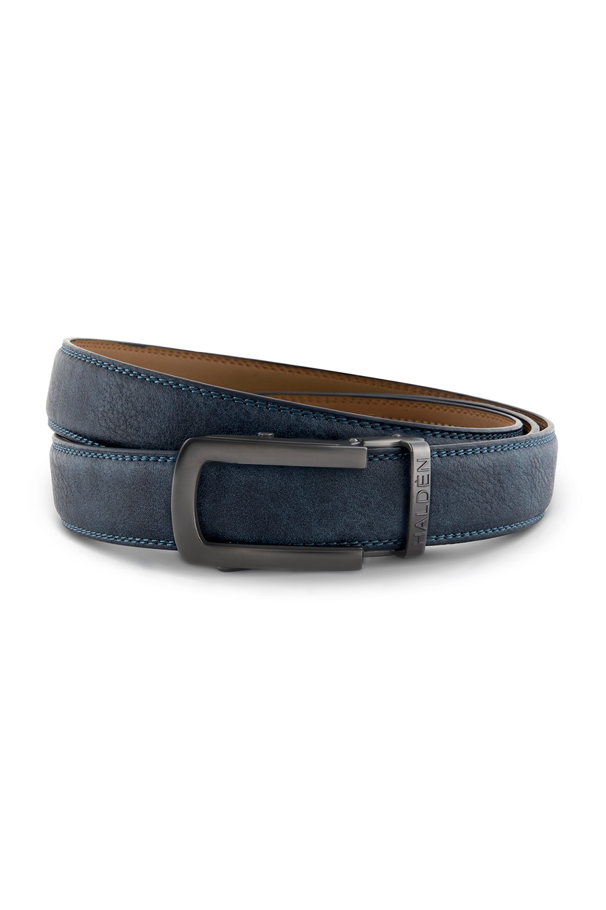 Elton Blue Leather Belt With Buckle by HALDEN at Pernia's Pop Up Shop 2025