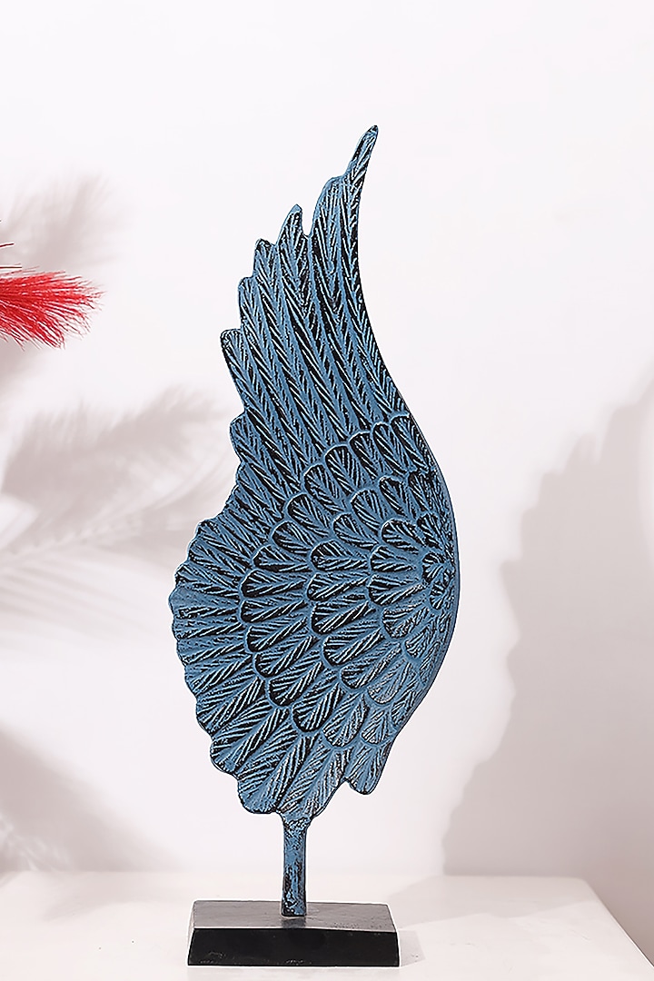 Cobalt Blue Metal Left Angel Wing Table Top Showpiece by Order ...
