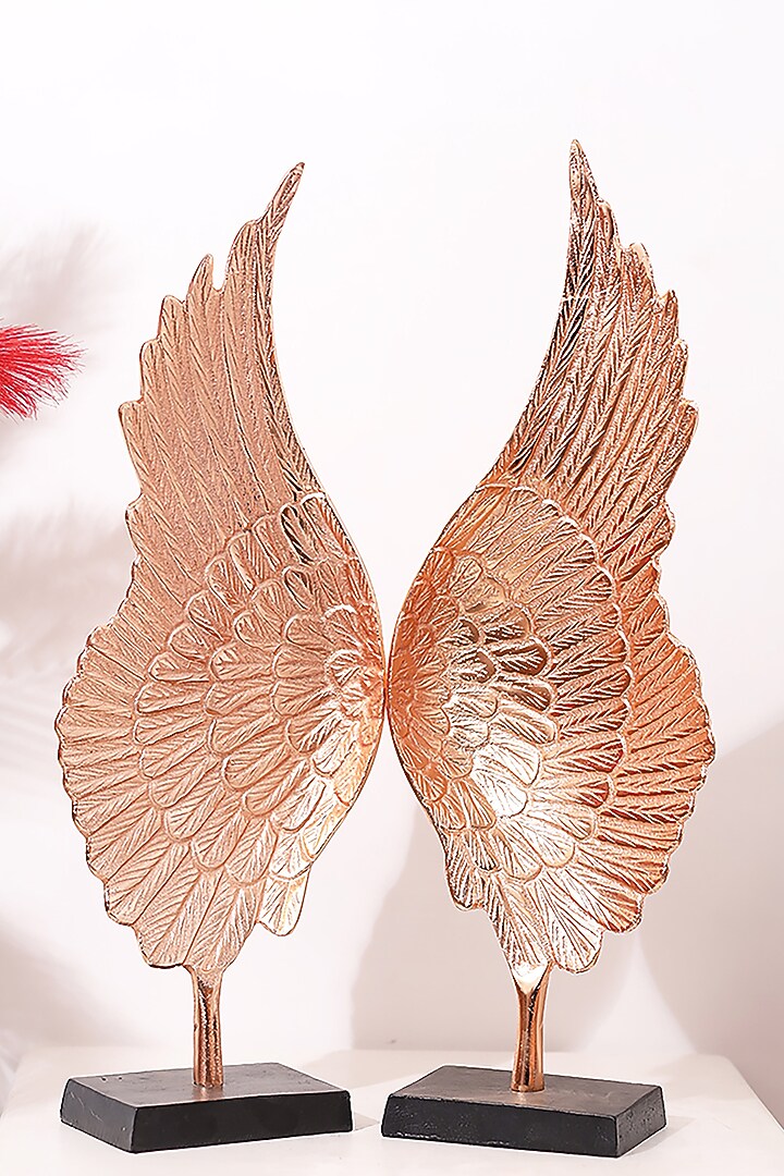 Copper Metal Angel Wings Table Top Showpiece (Set of 2) Design by Order ...