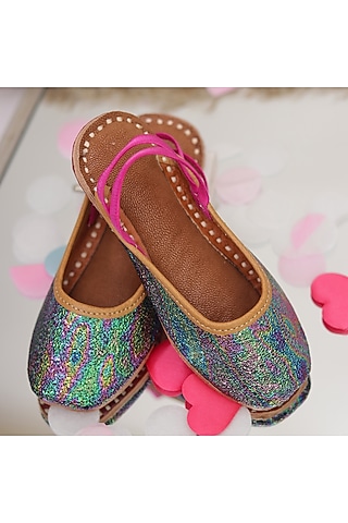 Multi-Colored Leather Mules For Girls by Hello Jr at Pernia's Pop Up ...