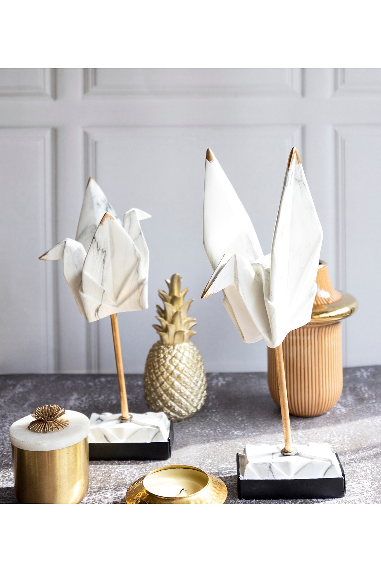 White Polyresin Swan Sculptures (Set of 2) by H2H at Pernia's Pop Up ...
