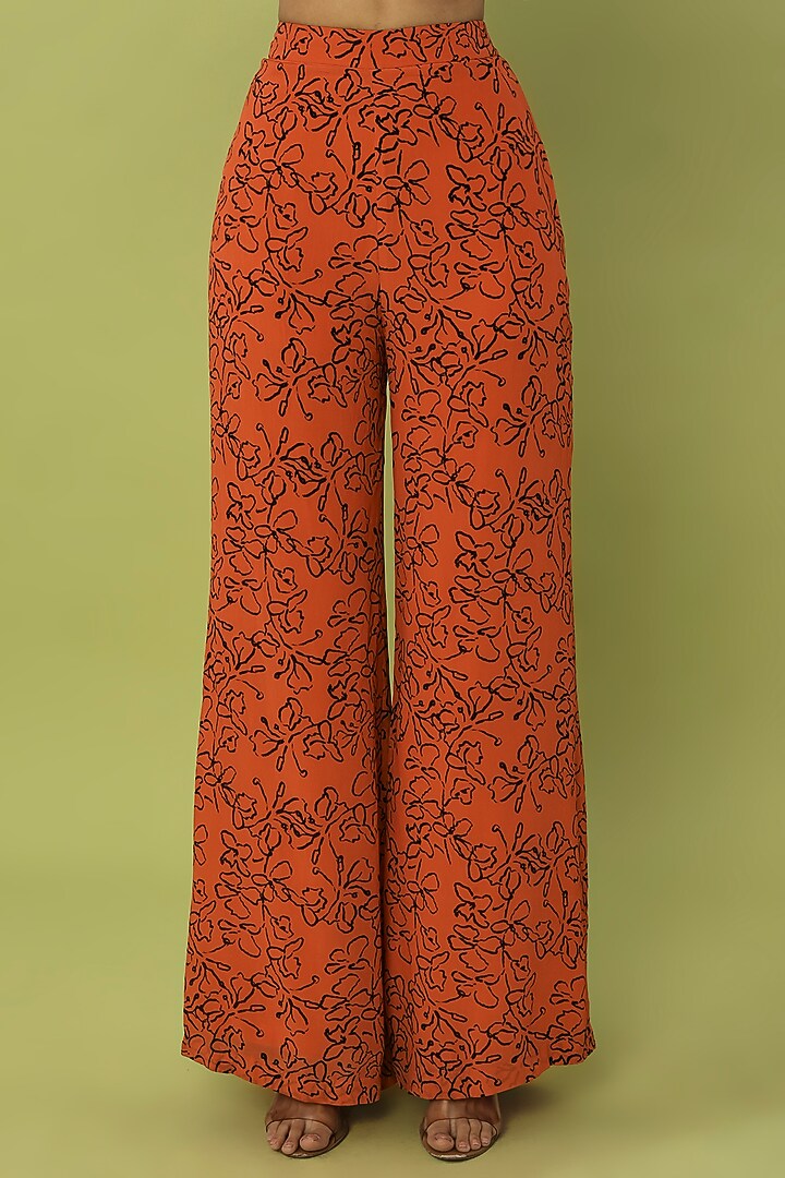 Orange Crepe Printed Cape Set Design by House of Hiya at Pernia's Pop ...