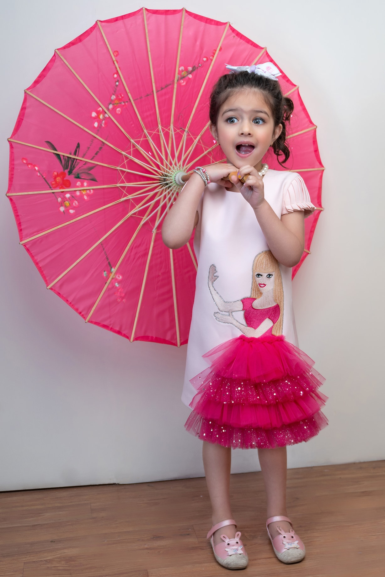 White Barbie Shift Dress For Girls by Hoity Moppet at Pernia's Pop Up ...