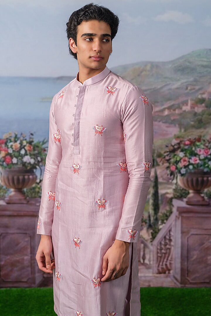 Purple Chanderi Silk Kurta Set by HOUSE OF KOA at Pernia's Pop Up Shop 2025