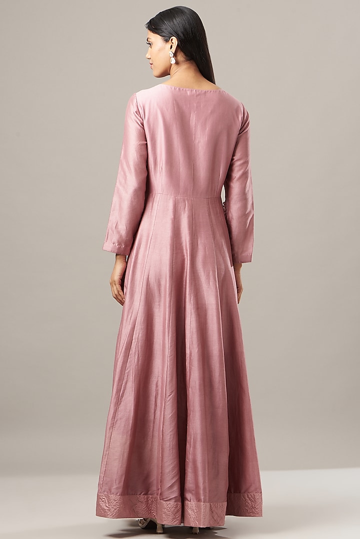 Onion Pink Chanderi Silk Anarkali Set by House of Tushaom at Pernia's ...