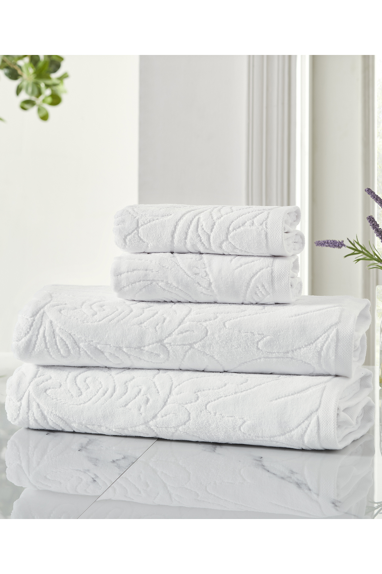 White Cotton Terry Towel Set By Houmn At Pernias Pop Up Shop 2024