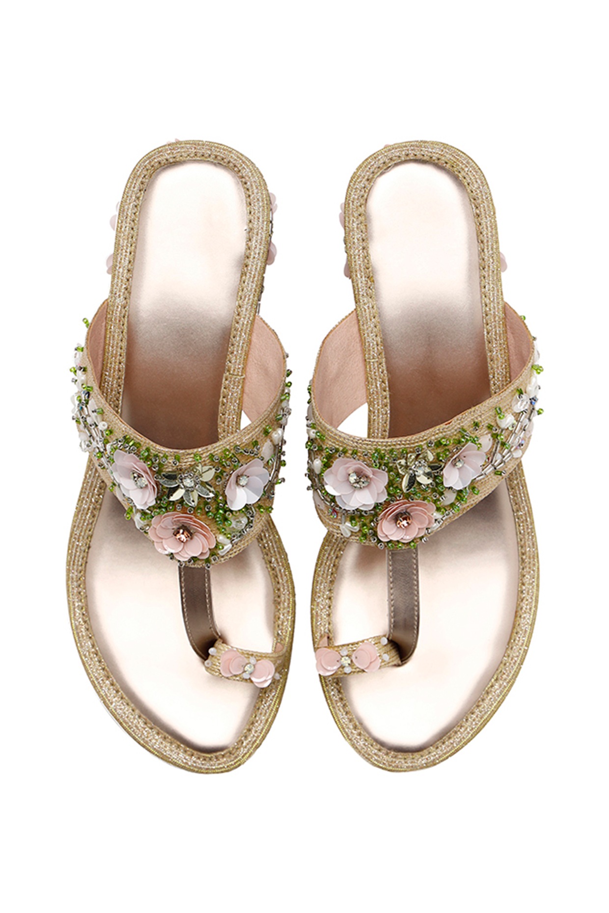 Gold Sequins Embellished Wedges by House of Vian at Pernia's Pop Up ...