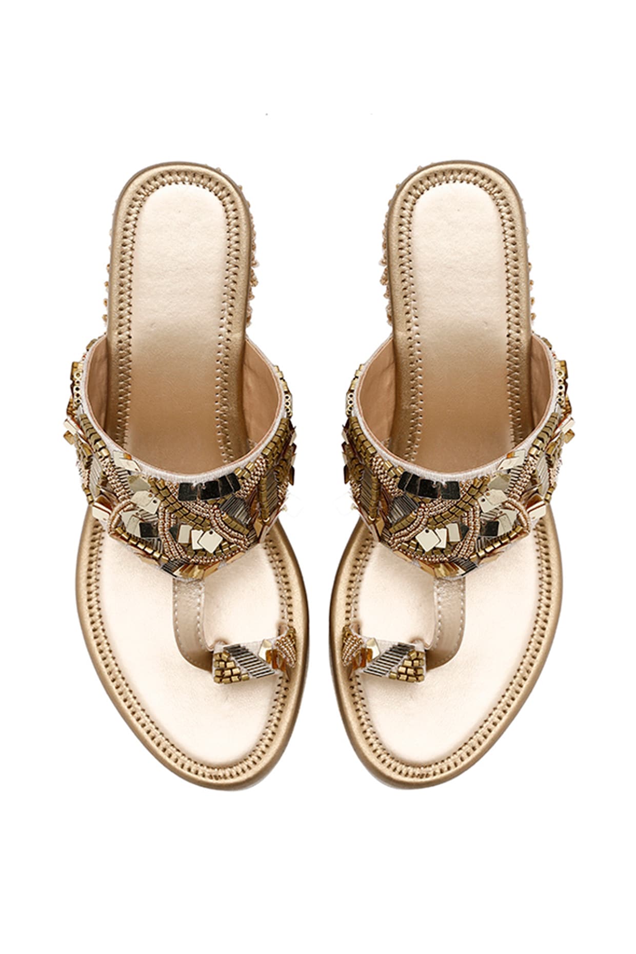 Golden Textured Fabric Wedges by House of Vian at Pernia's Pop Up Shop 2025